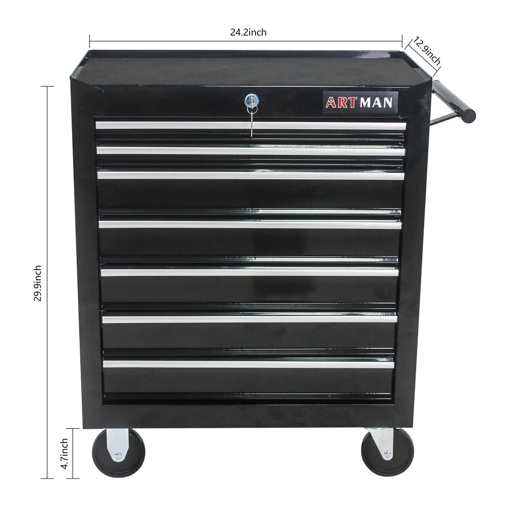 24-Inch Tool Cabinet on Wheels with 7 Drawers - ARTMAN CD2207